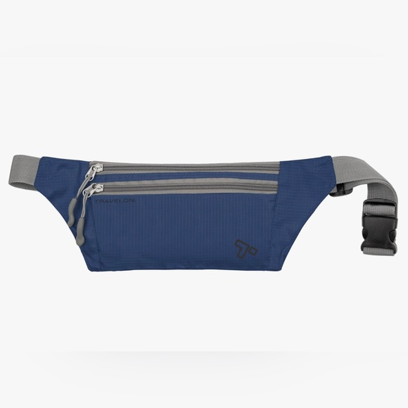 Travelon | Bags | Travelon Double Zip Waist Pack Royal Blue | Poshmark